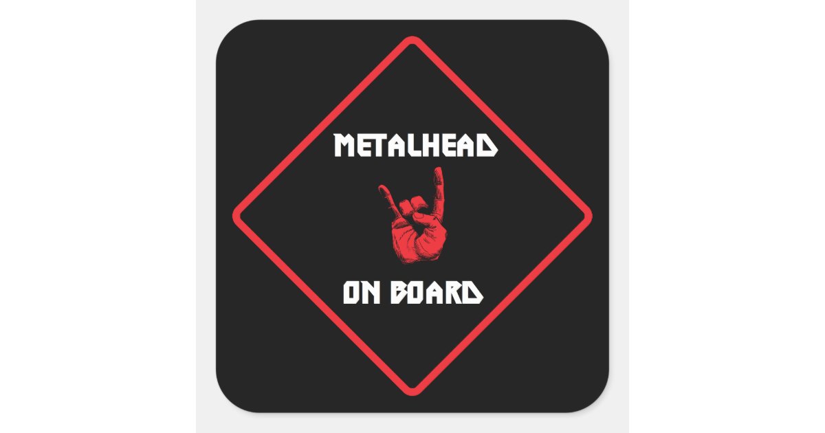 Metalhead On Board Sticker | Zazzle