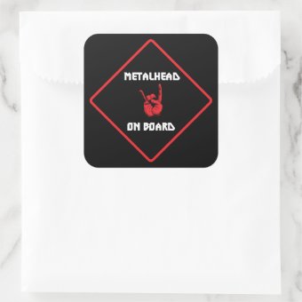 Metalhead On Board Sticker | Zazzle