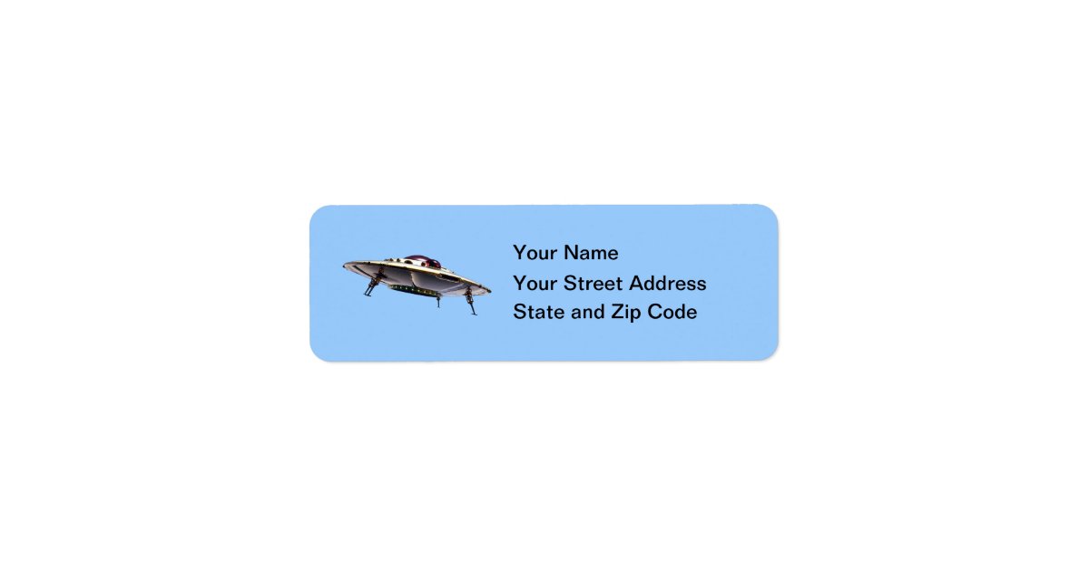 Metalic UFO Label | Zazzle