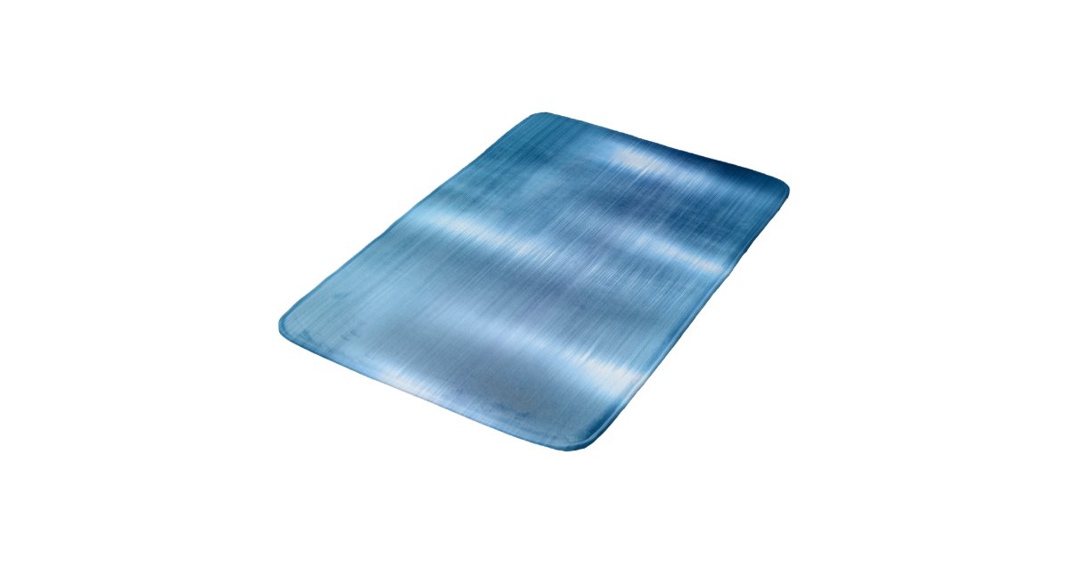 Metallic Aqua Blue Bath Mat | Zazzle