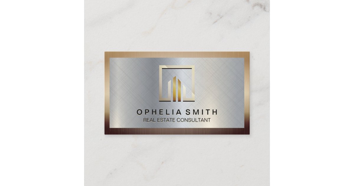 Metallic Background | Metal Border Business Card | Zazzle