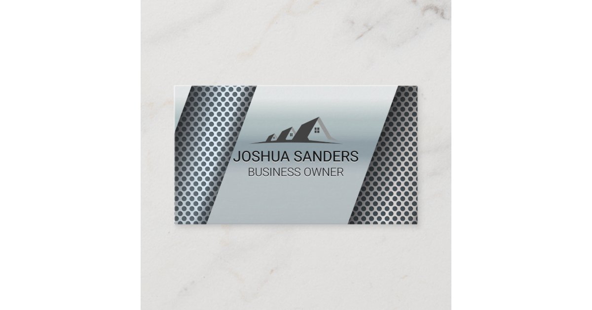 Metallic Background | Perforation Pattern Business Card | Zazzle