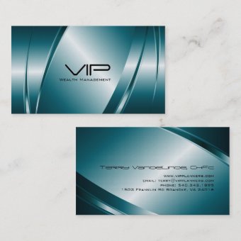 Metallic Blue-Stainless Steel look Business Card | Zazzle