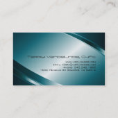 Metallic Blue-Stainless Steel look Business Card | Zazzle