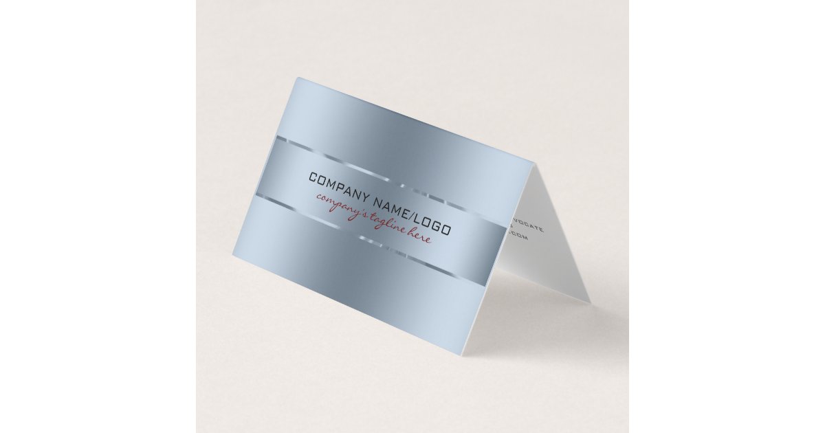 Metallic blue-tint modern background business card | Zazzle
