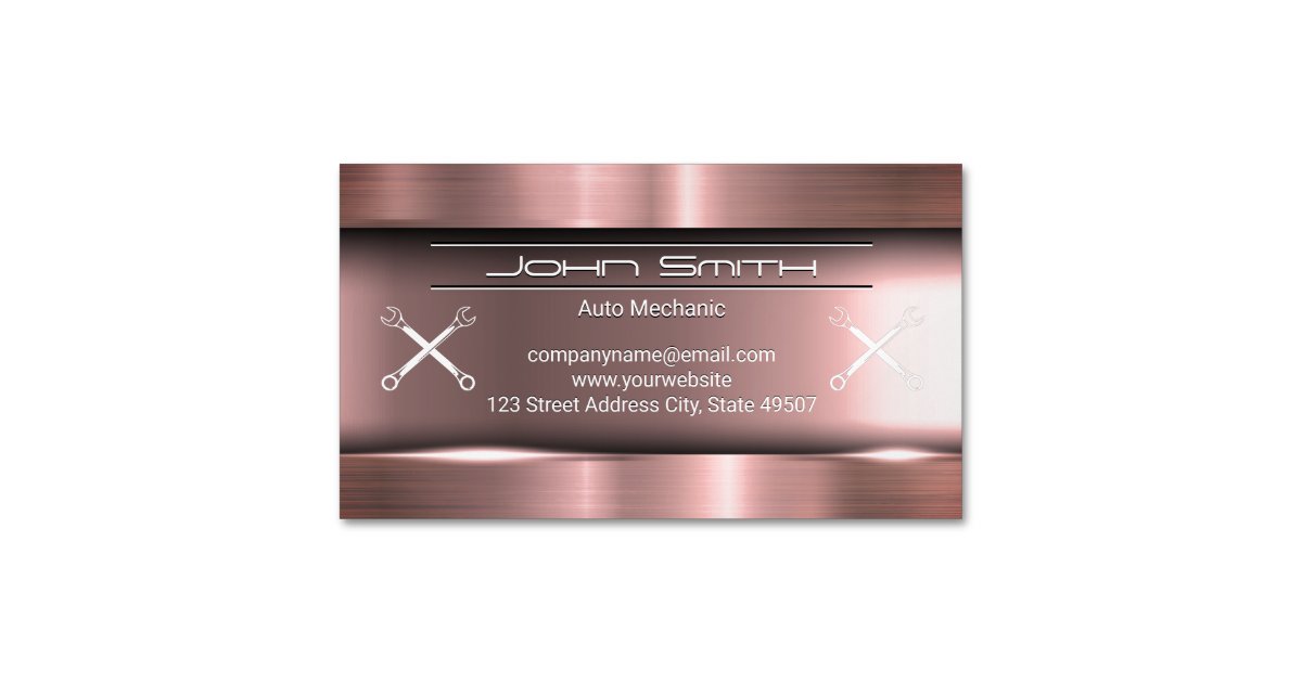 Metallic Brushed | Wrenches Business Card Magnet | Zazzle