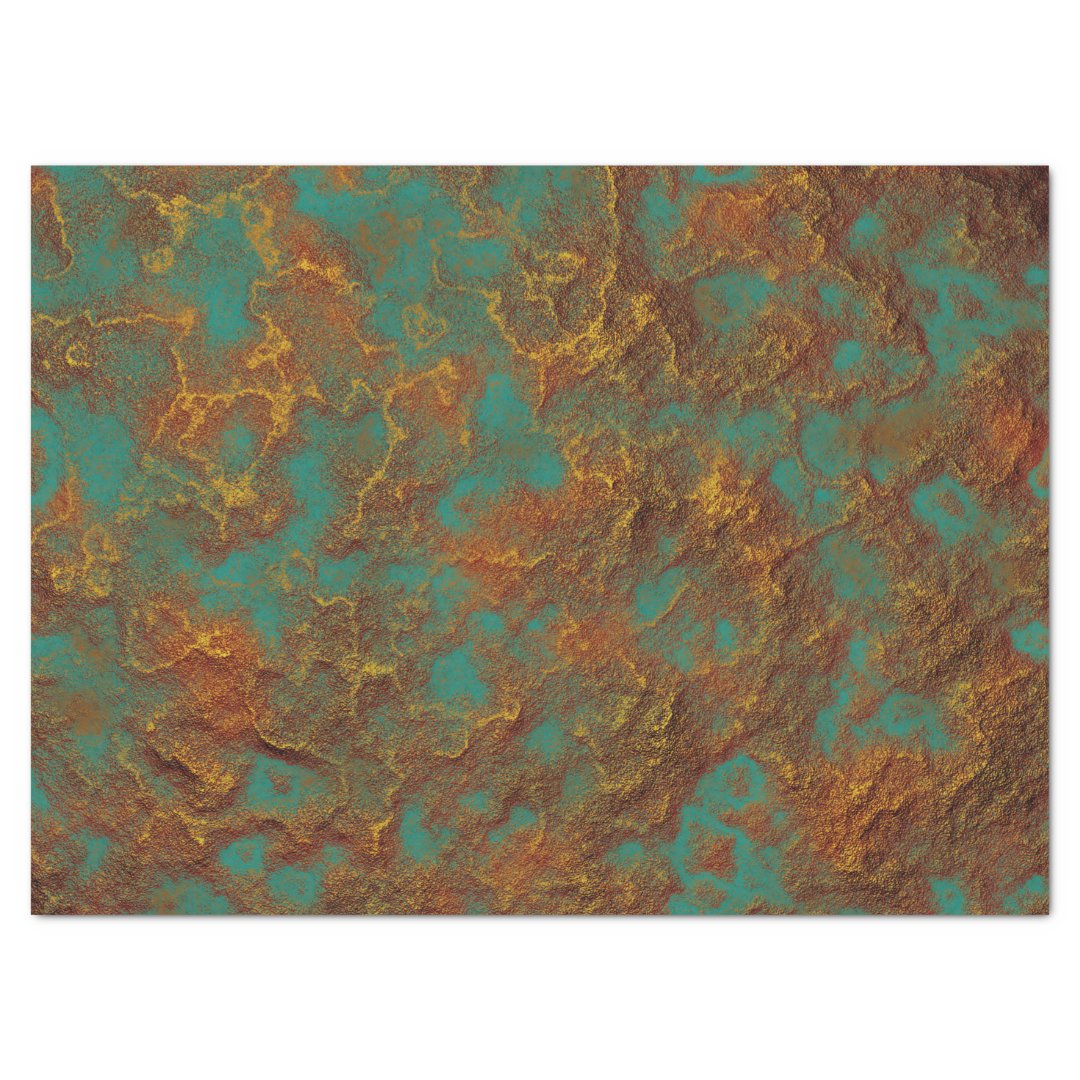 Metallic Copper Patina Rock Surface Texture Design Tissue Paper | Zazzle