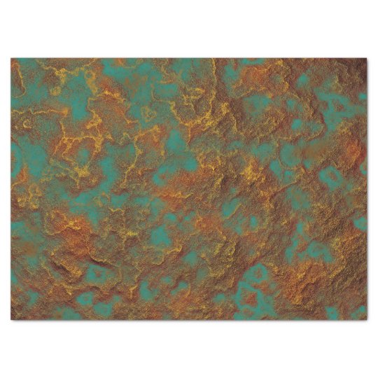 Metallic Copper Patina Rock Surface Texture Design Tissue Paper | Zazzle