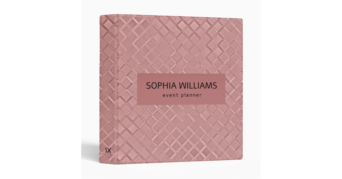 Metallic Diamond Patterns 3 Ring Binder | Zazzle