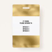 Metallic Faux Gold Foil QR Code Conference Event Badge | Zazzle