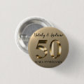 Metallic Gold 50th Wedding Anniversary Button | Zazzle