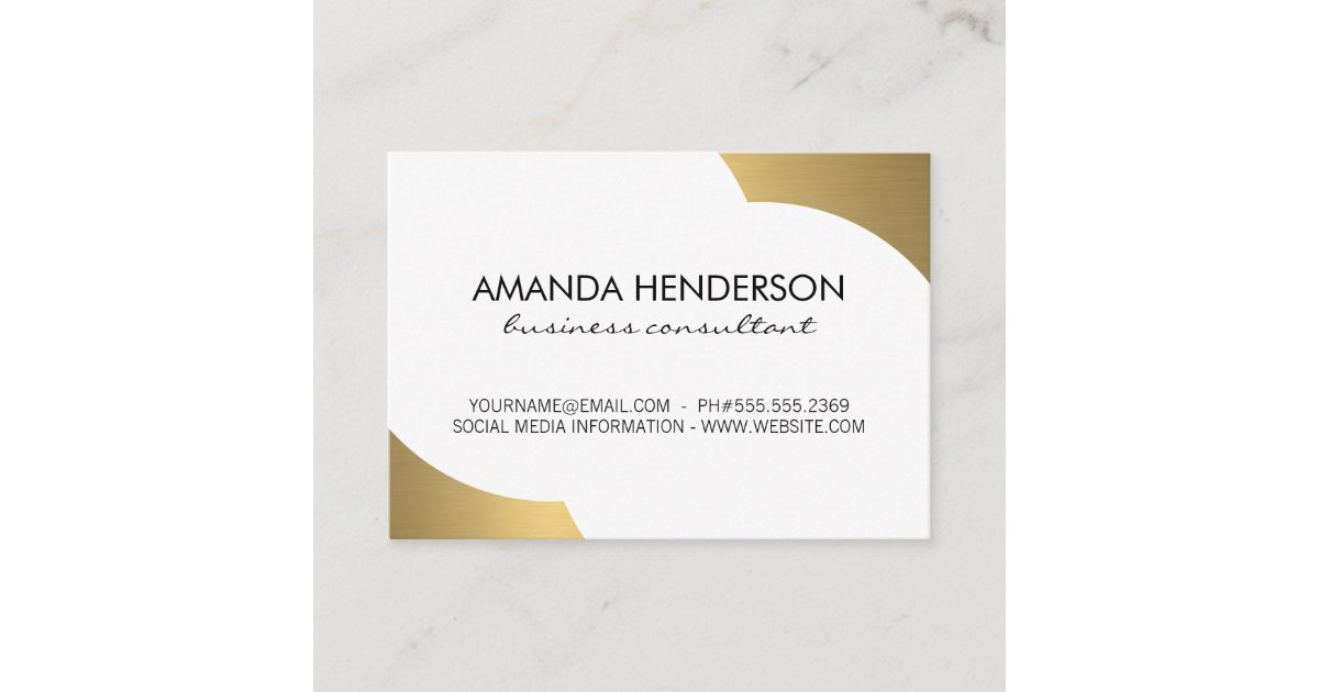 Metallic Gold Accent Business Card | Zazzle