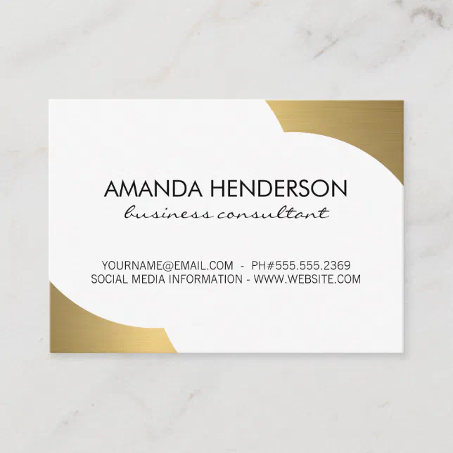 Metallic Gold Accent Business Card | Zazzle