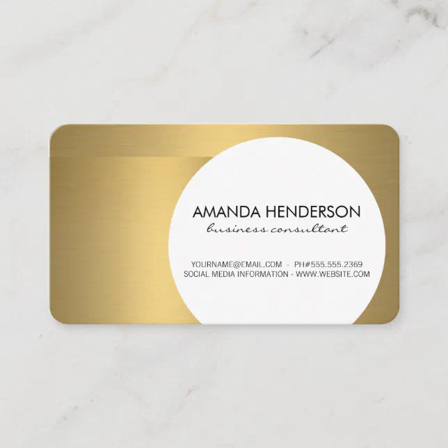 Metallic Gold Accent | Metallic Brushed Business Card | Zazzle