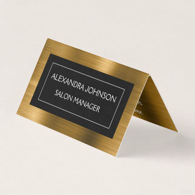 Metallic Gold and Black Foil Modern and Elegant Business Card | Zazzle