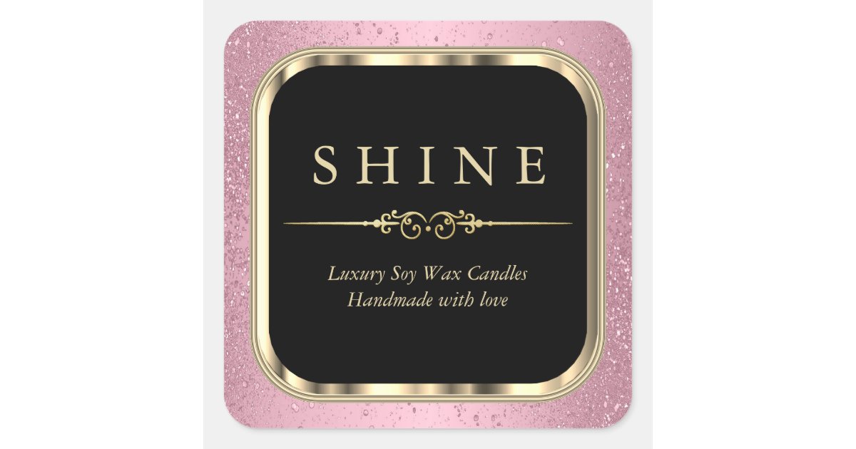 Metallic Gold and Pink Labels Square | Zazzle