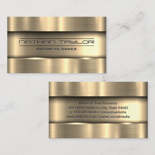 Metallic Gold Background Business Card | Zazzle