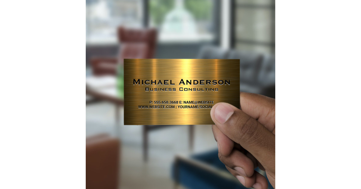 Metallic Gold Background Business Card | Zazzle