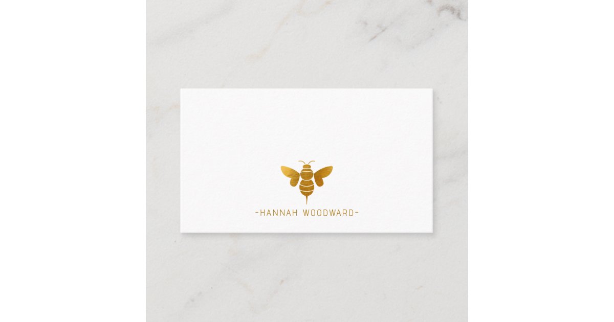 Metallic Gold Bee Personalized Profile Card | Zazzle