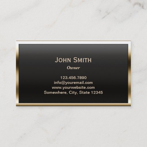 Metallic Gold Border Custom Logo Business Cards | Zazzle