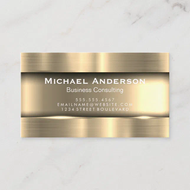 Metallic Gold Business Card | Zazzle