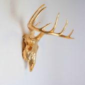 Metallic Gold Faux Deer Skull | Zazzle