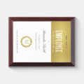 Metallic Gold Minimal Logo Employee Recognition Award Plaque | Zazzle