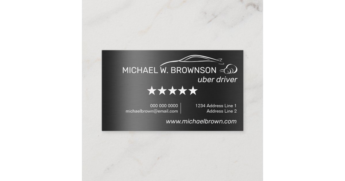 Metallic Gray Automobile Service Logo Business Card | Zazzle