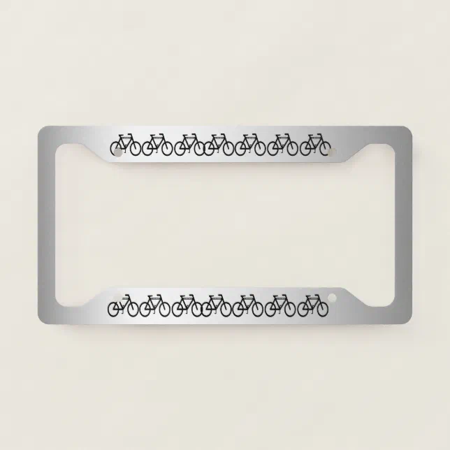 Metallic Gray Bicycle Sports License Plate Frame | Zazzle