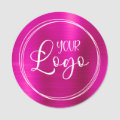 Metallic Hot Pink Circular Logo Name Tag | Zazzle