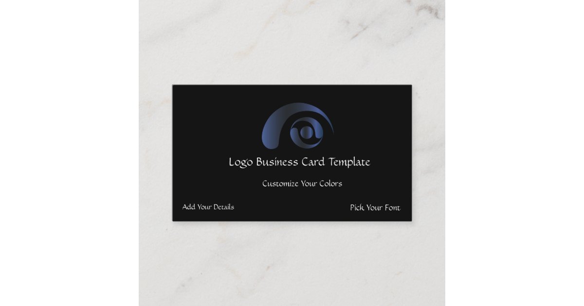 Metallic Logo - Simple Blue Logo Business Card | Zazzle