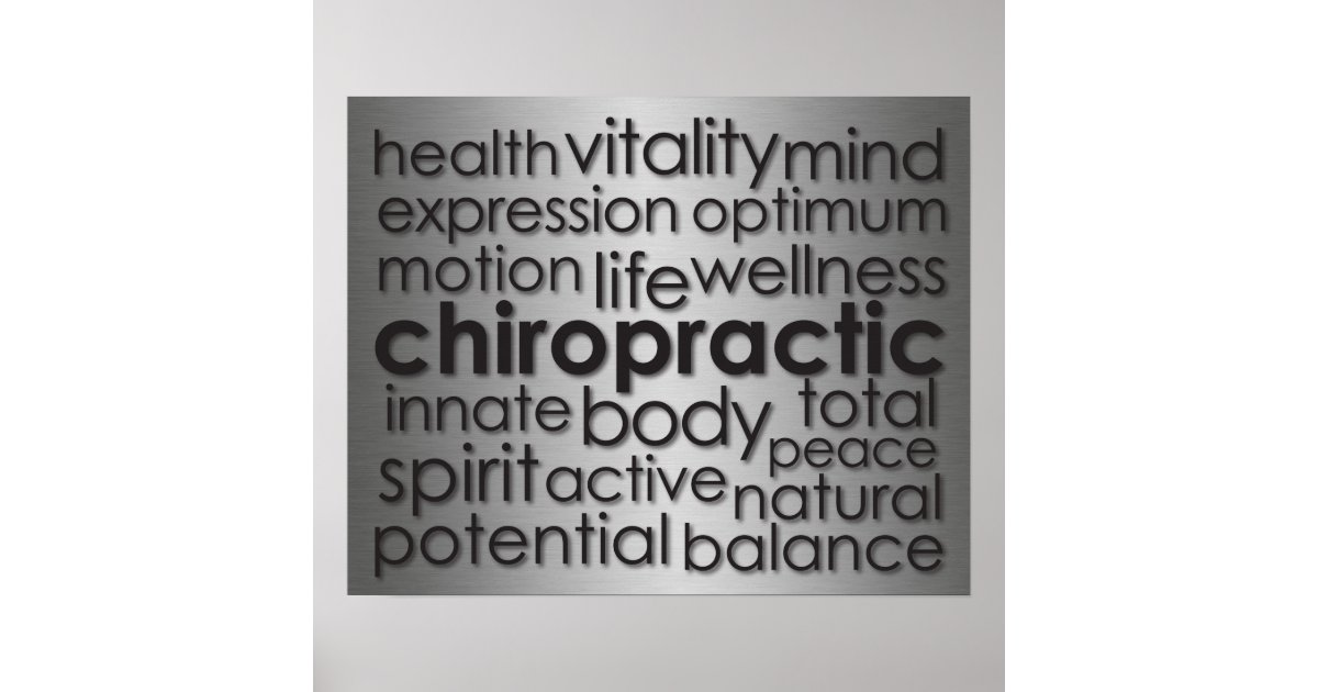 Metallic-Look Chiropractic Word Collage Poster | Zazzle