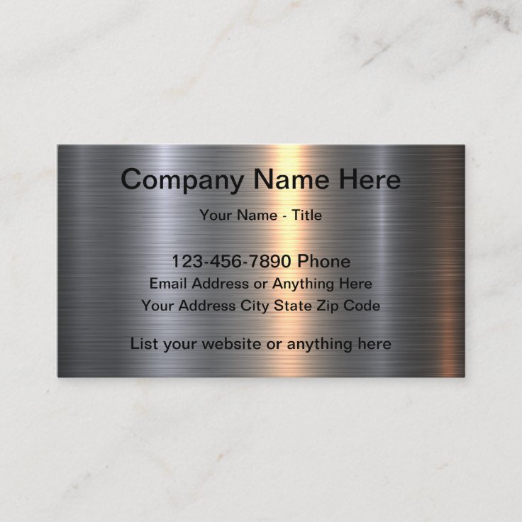 Metallic Look Classic Business Cards | Zazzle