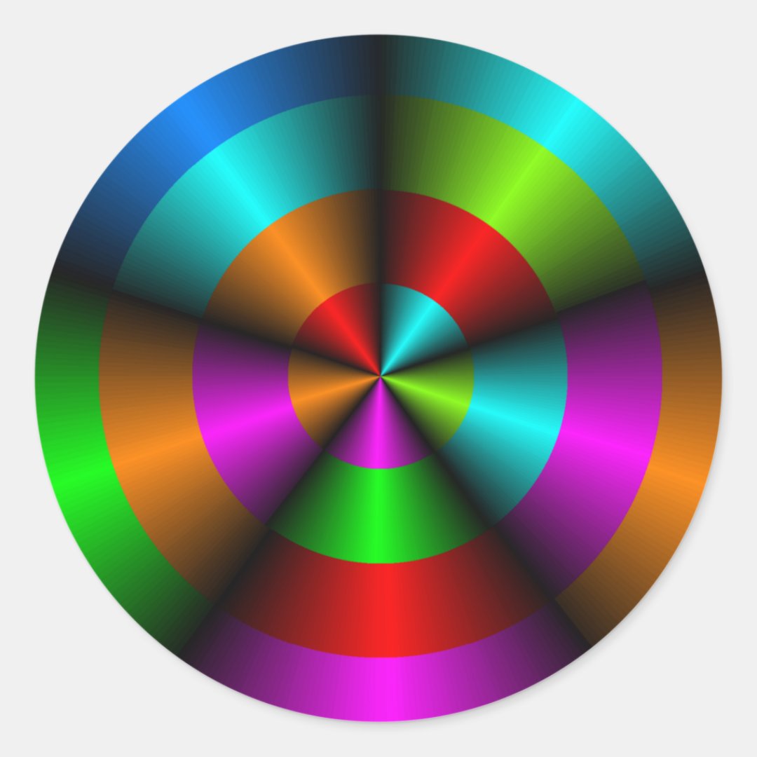 Metallic Look Optical Illusion Sticker | Zazzle