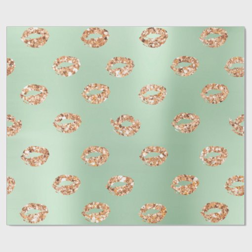 Metallic Mint Green Tiffany 3D Rose Gold Copper Wrapping Paper | Zazzle