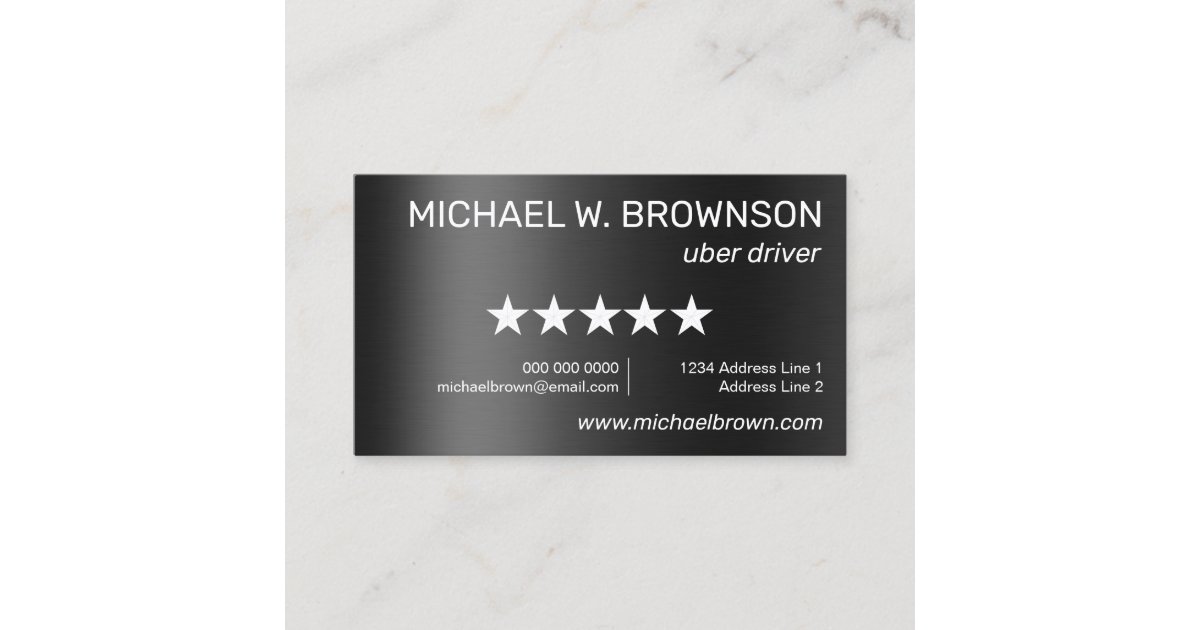 Metallic Modern Minimal Driver Business Card | Zazzle
