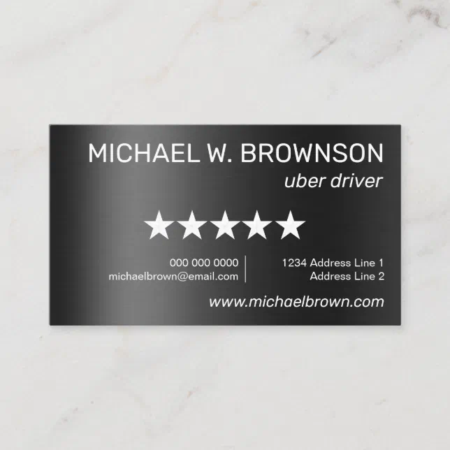 Metallic Modern Minimal Driver Business Card | Zazzle