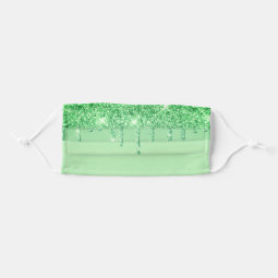 Metallic Neon Green Glitter Dripping Icing Slime Adult Cloth Face Mask ...
