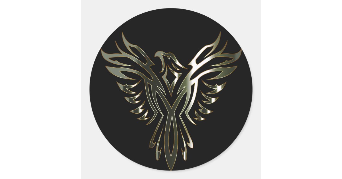Metallic Phoenix Classic Round Sticker | Zazzle