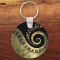 Metallic Piano Keys and Gold Music Notes Keychain | Zazzle