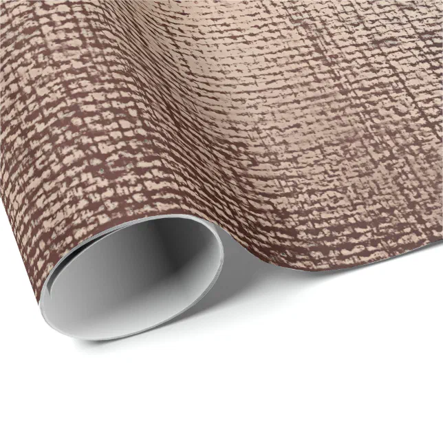 Metallic Powder Bronze Copper Rose Gold Linen Burl Wrapping Paper | Zazzle