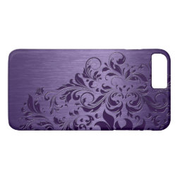 Metallic Purple Brushed Aluminum Purple Lace Case-Mate iPhone Case | Zazzle