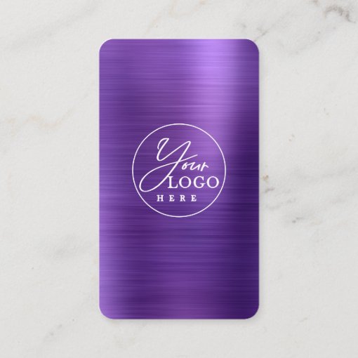 Metallic Purple Connect With Social Media QR Code Business Card | Zazzle
