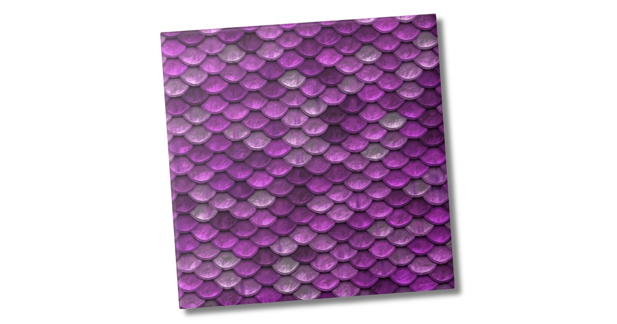 Metallic Purple Mermaid Scales Pattern Ceramic Tile | Zazzle