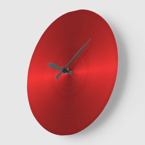 Metallic Red Concentric Circle Gradient Large Clock | Zazzle