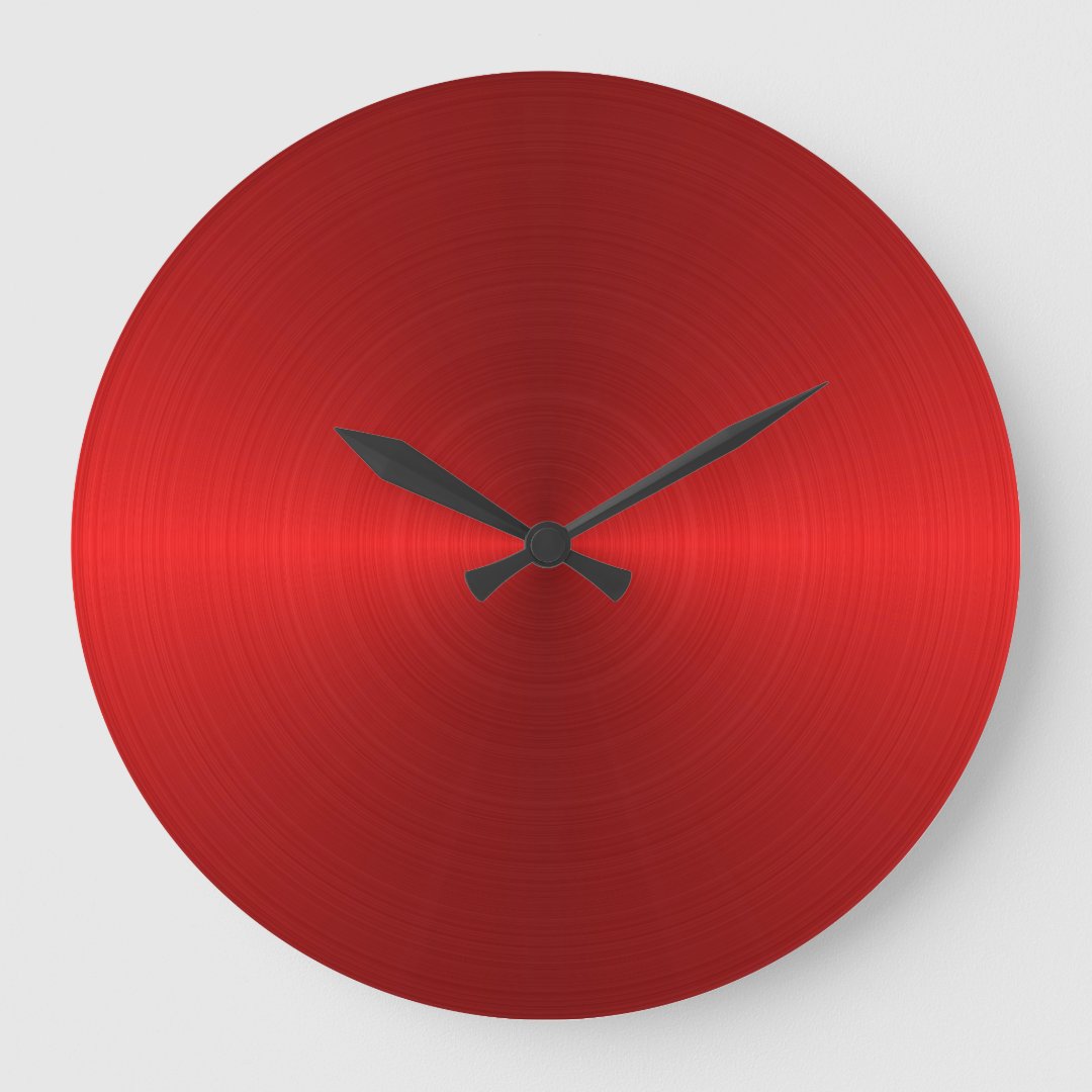 Metallic Red Concentric Circle Gradient Large Clock | Zazzle