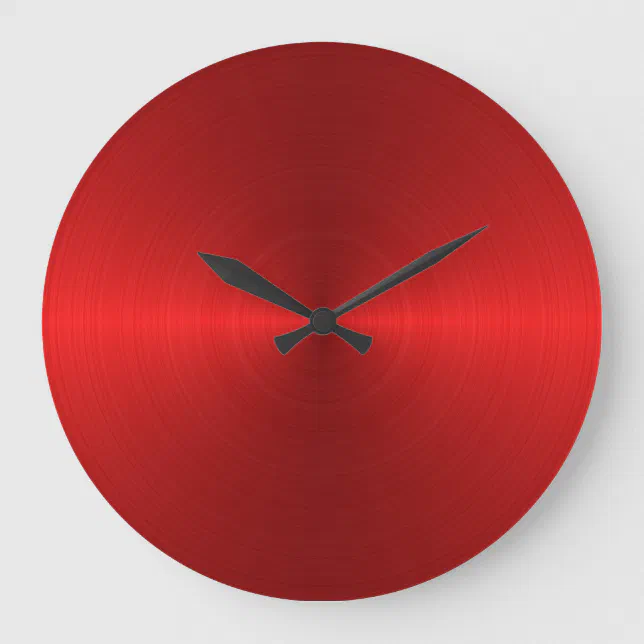 Metallic Red Concentric Circle Gradient Large Clock | Zazzle