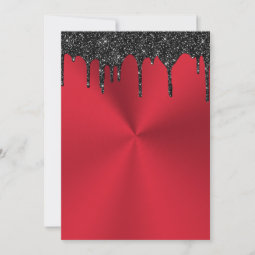 Metallic red glitter Birthday Invitation | Zazzle
