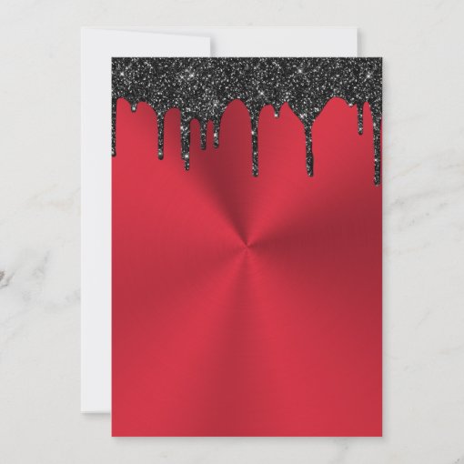 Metallic red glitter Birthday Invitation | Zazzle