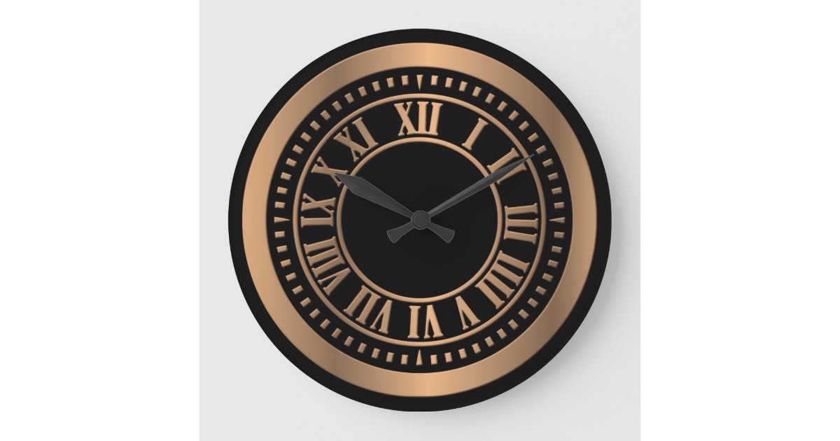 Metallic Roman Numerals Clock Face - Bronze | Zazzle